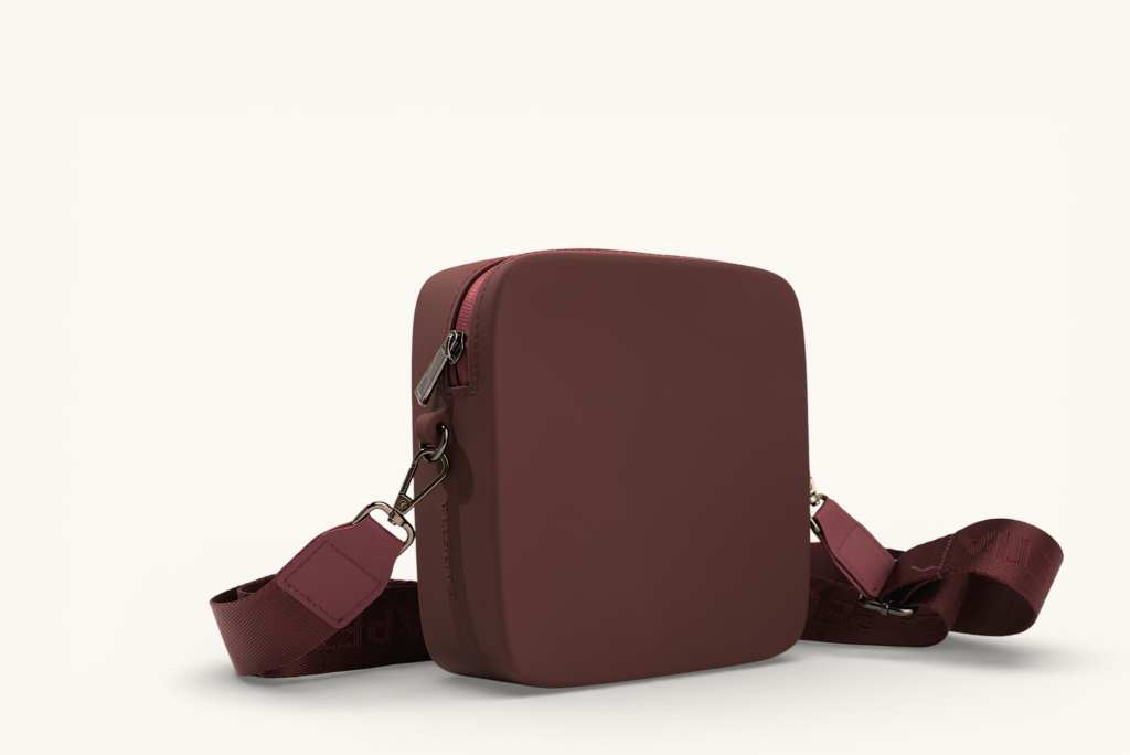 wine bordeaux mini quad crossbody bag from lapetia london